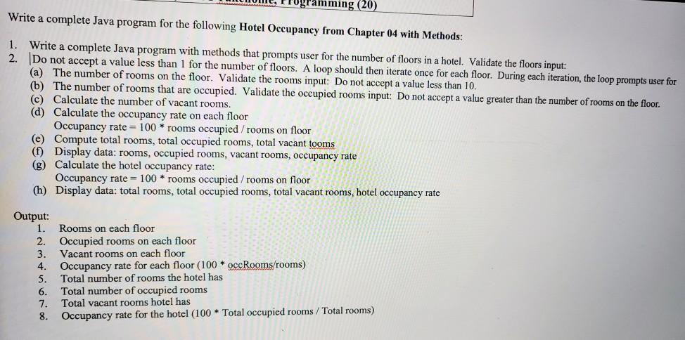 Solved ramming (20) Write a complete Java program for the | Chegg.com Solved ramming (20) Write a complete Java program for the | Chegg.com