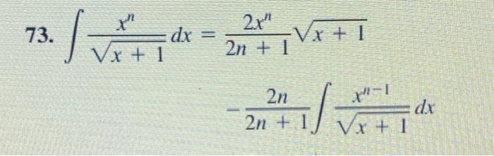 Solved Reduction Formulas In Exercises 67 71 Use