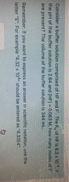 Solved MorerSolniti Consider a buffer solution comprised of | Chegg.com