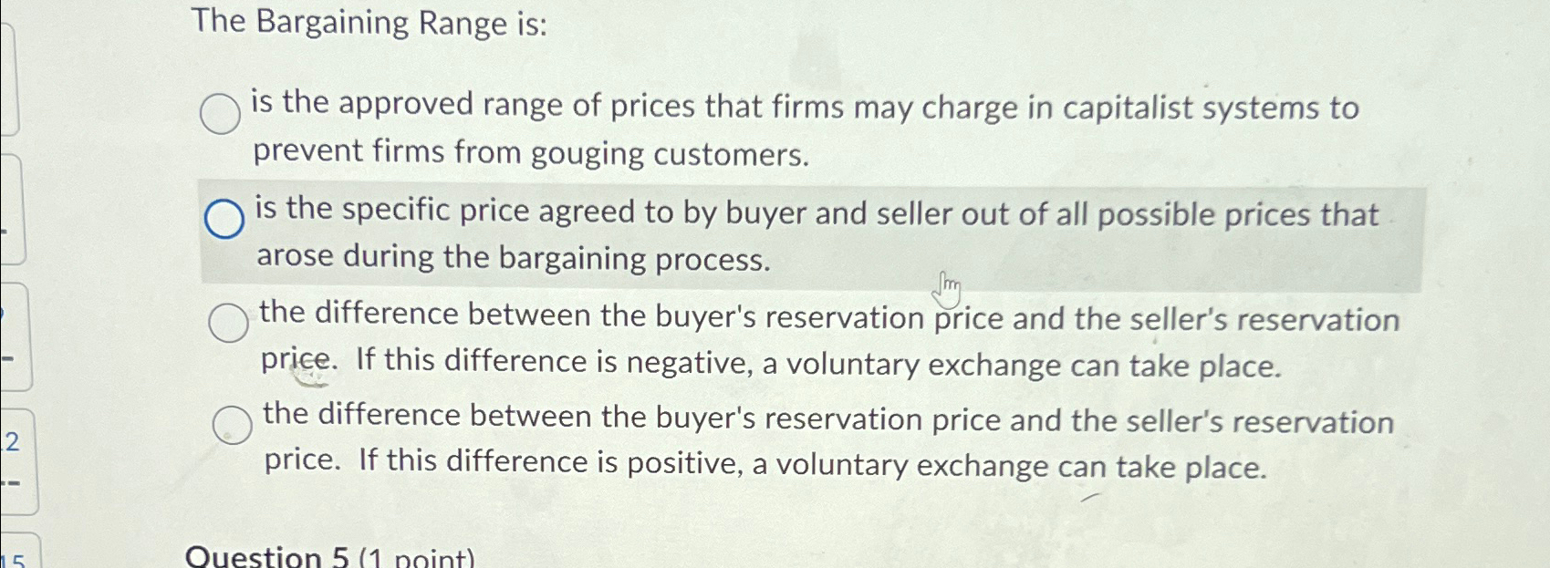 Solved The Bargaining Range is:is the approved range of | Chegg.com