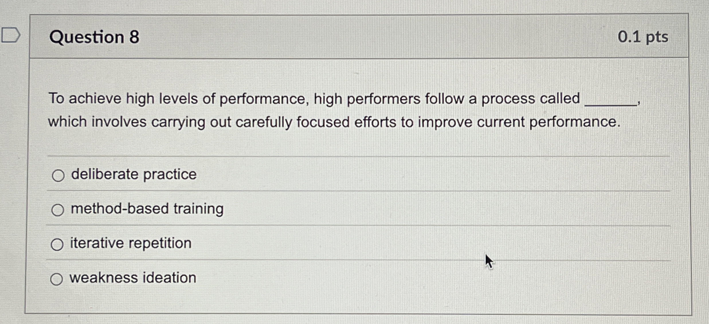 Solved Question 80.1 ﻿ptsTo achieve high levels of | Chegg.com