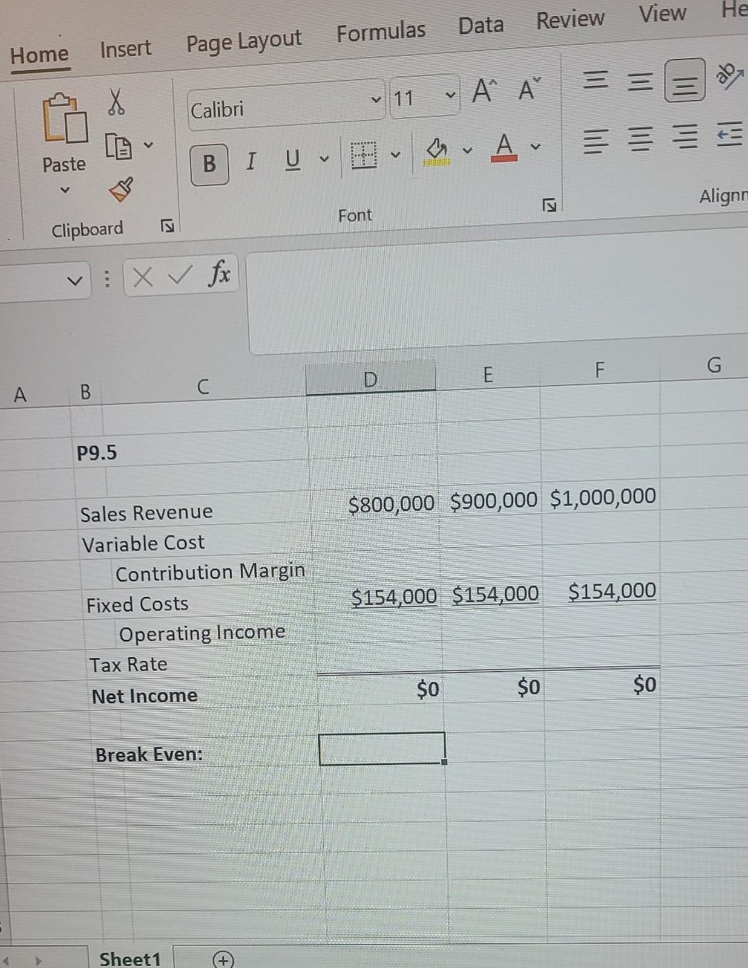 Solved View He Review Data Formulas Page Layout Home Insert | Chegg.com