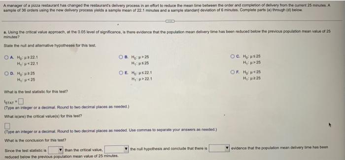 Solved the drop down options are (greater,less) (reject, do | Chegg.com