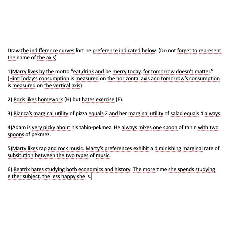 Solved Draw the indifference curves fort he preference | Chegg.com