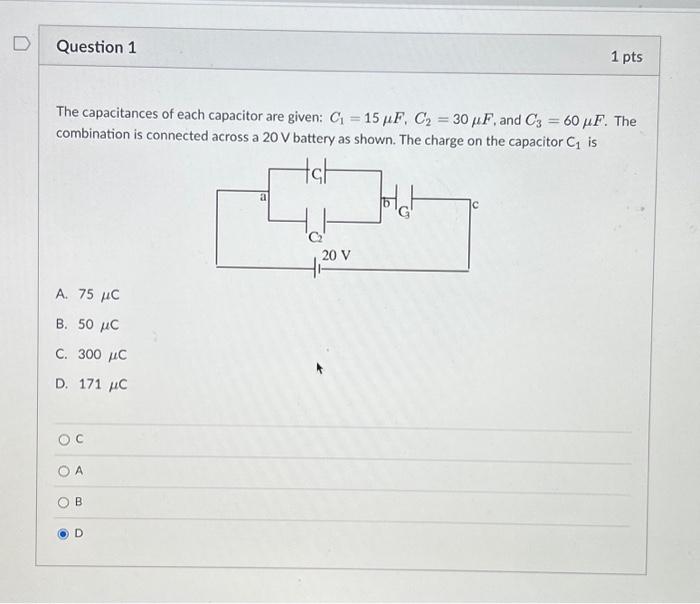 Solved The capacitances of each capacitor are given: | Chegg.com