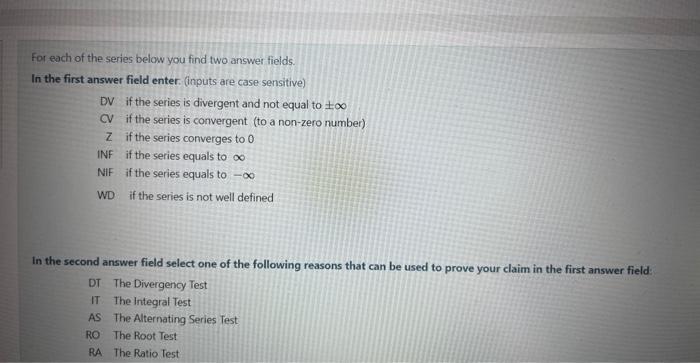 Solved In the second answer field select one of the | Chegg.com