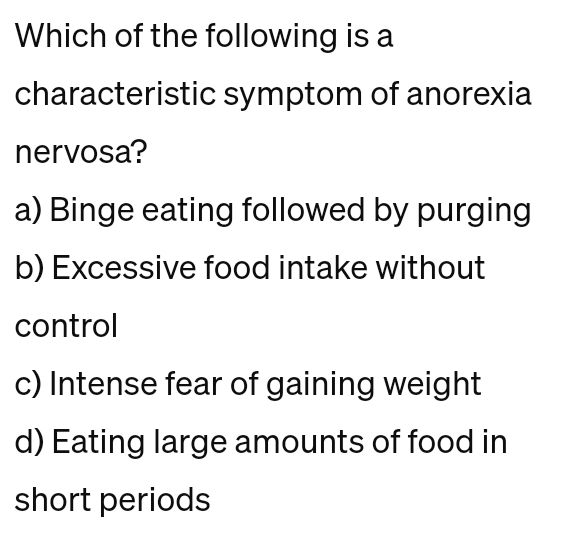 Solved Which of the following is a characteristic symptom of | Chegg.com