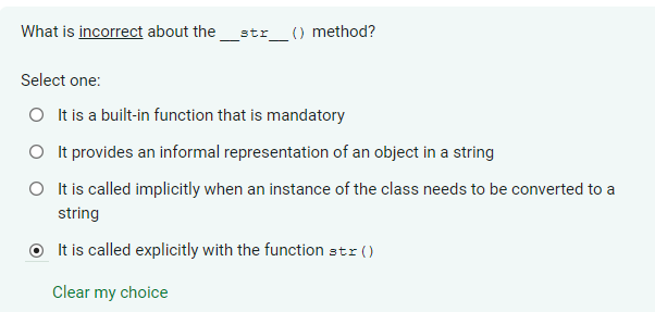 Solved What is incorrect about the _() ﻿method?Select one:It | Chegg.com