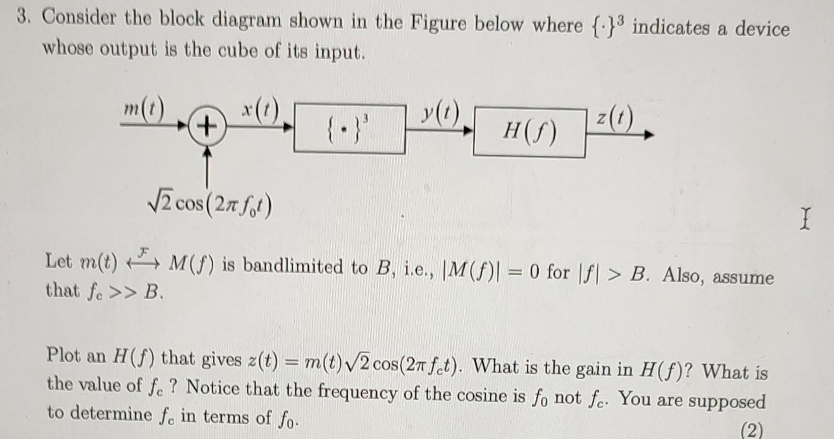 Solved 3. Consider the block diagram shown in the Figure | Chegg.com