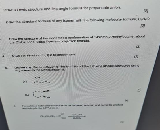 Solved Draw a Lewis structure and line angle formula for | Chegg.com