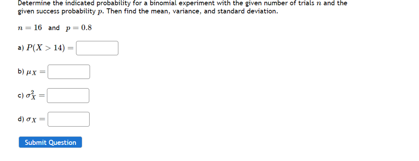 Solved Determine the indicated probability for a binomial | Chegg.com