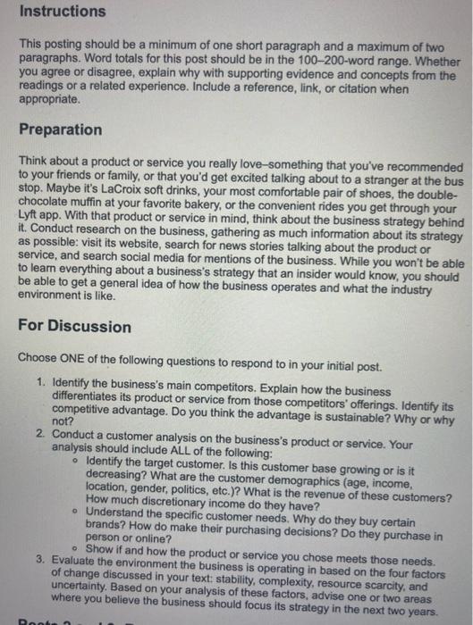 Solved Instructians Preparation For Discussion How mut | Chegg.com ...