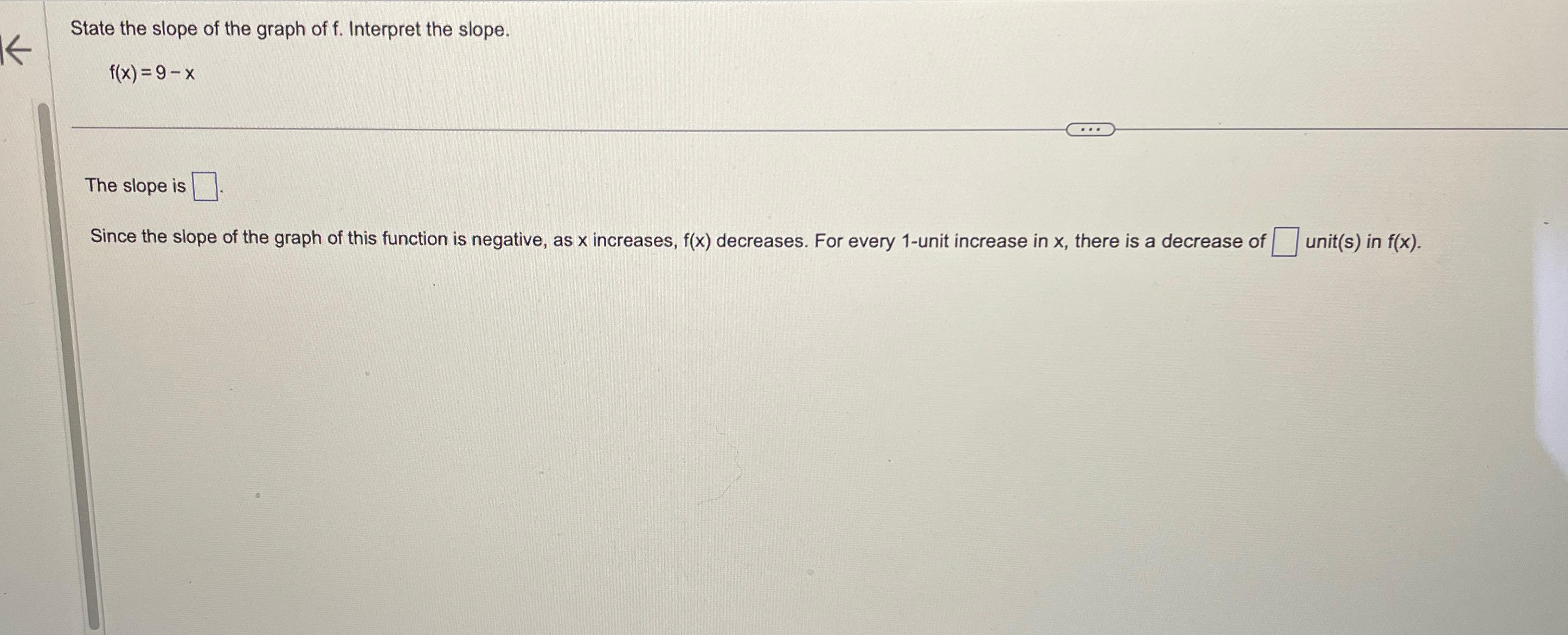 Solved State the slope of the graph of f. ﻿Interpret the | Chegg.com