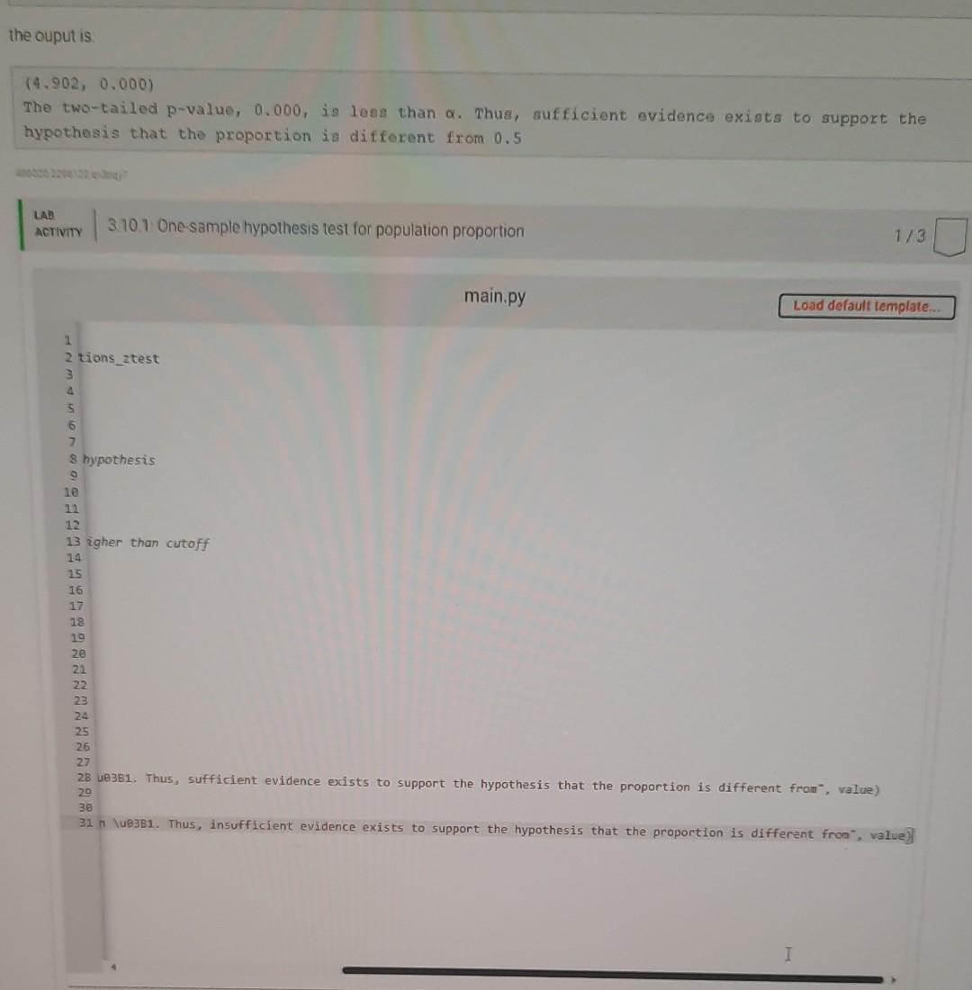 Solved import statsmodels.stats as st from | Chegg.com