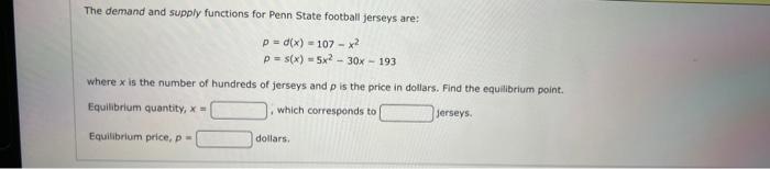 Solved The monthly demand equation for Penn State Bakery | Chegg.com