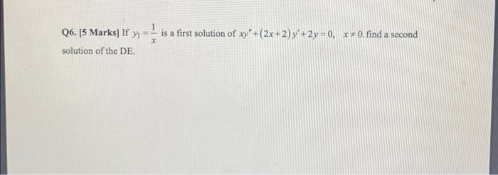 Solved Q5. [3 Marks] Solve the following differential | Chegg.com