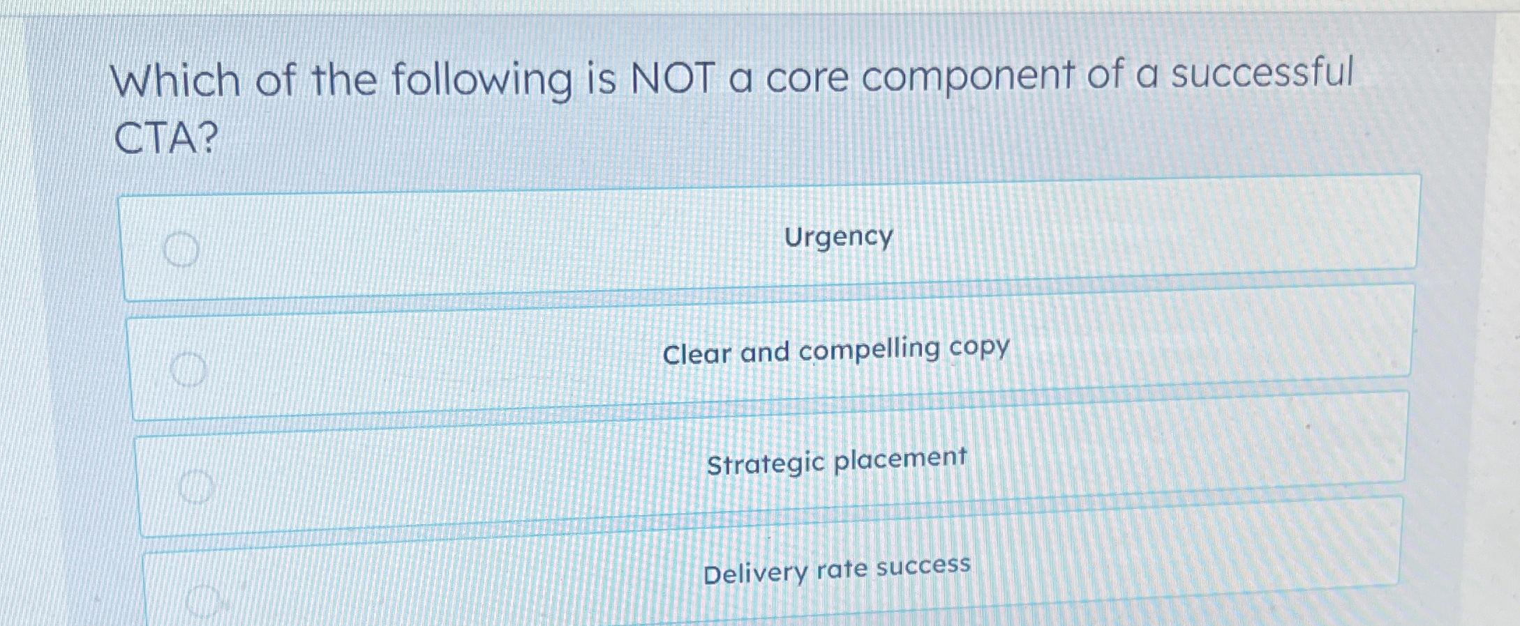 Solved Which of the following is NOT a core component of a | Chegg.com