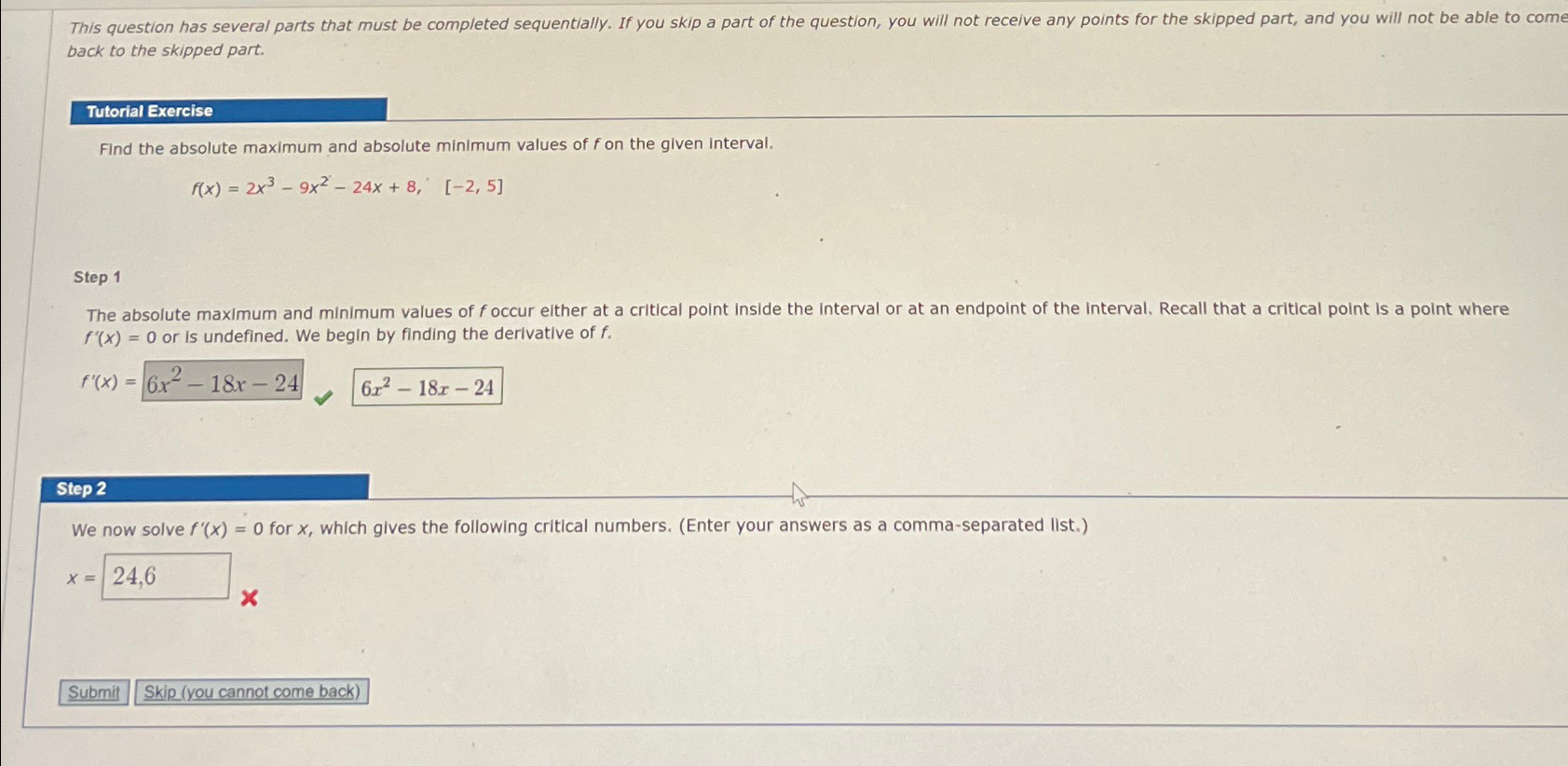 Solved back to the skipped part.Tutorial ExerciseFind the | Chegg.com