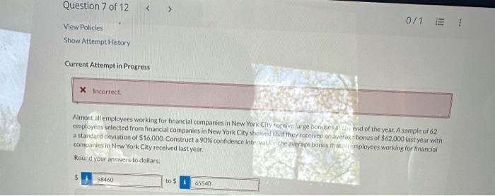 Solved Current Attempt in Progress × incorrect. Determine | Chegg.com