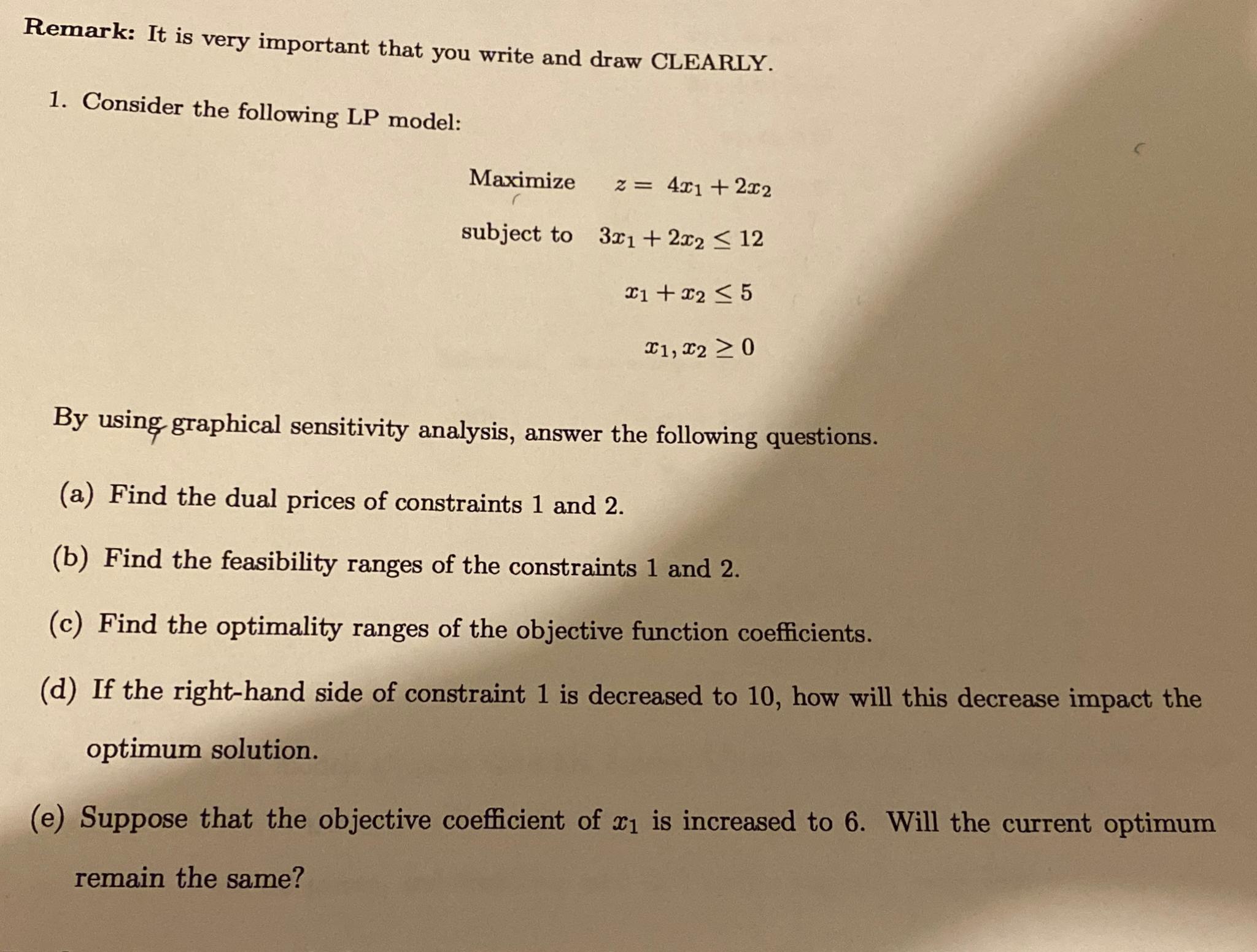Solved Remark: It is very important that you write and draw | Chegg.com