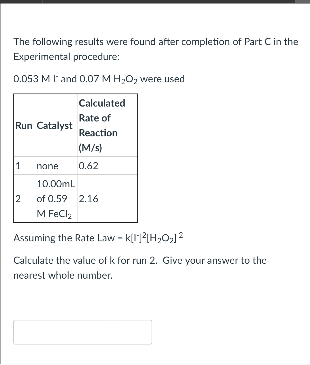 Solved The following results were found after completion of | Chegg.com