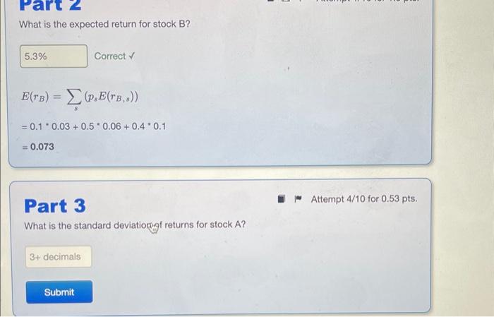 Solved We know the following expected returns for stocks A | Chegg.com