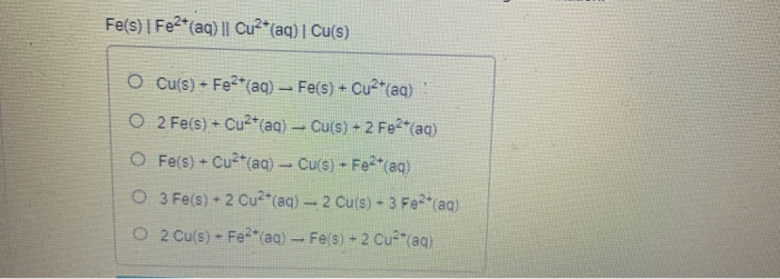 Solved Determine The Redox Reaction Represented By The
