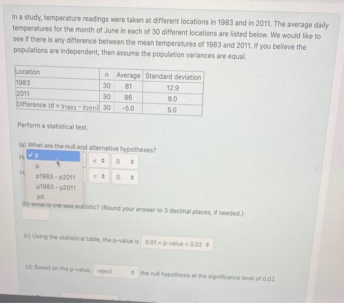 Solved In a study, temperature readings were taken at | Chegg.com