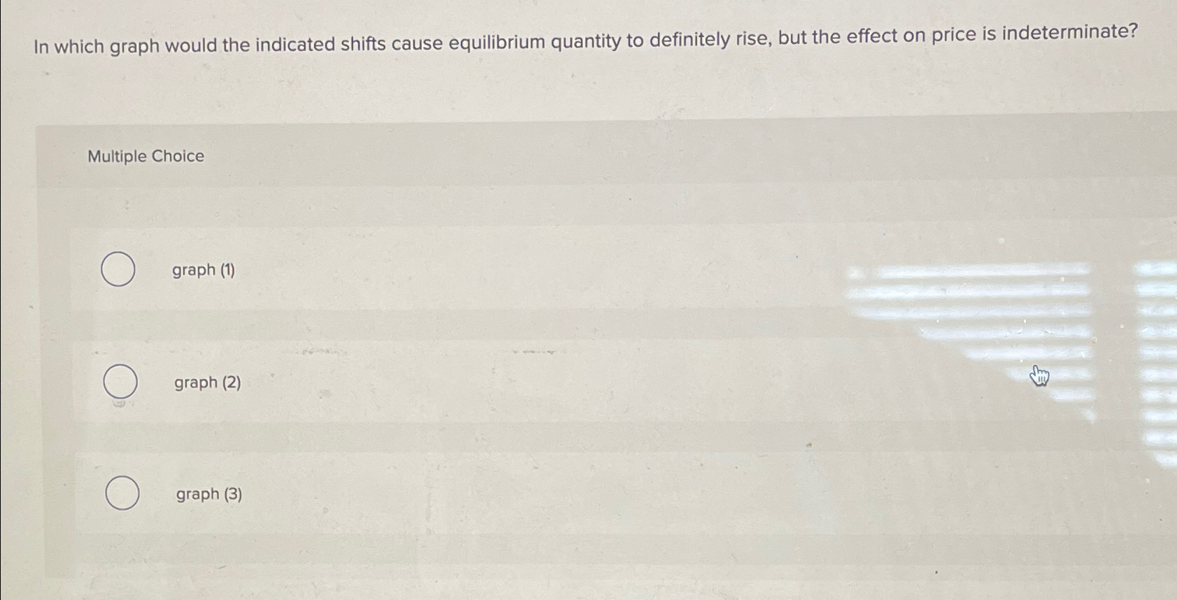 Solved In which graph would the indicated shifts cause | Chegg.com