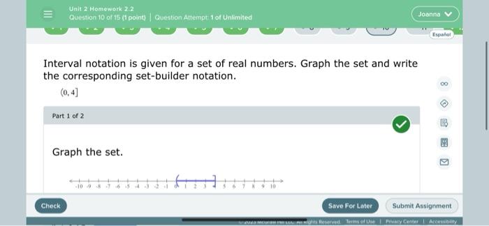 Solved Interval notation is given for a set of real numbers. | Chegg.com