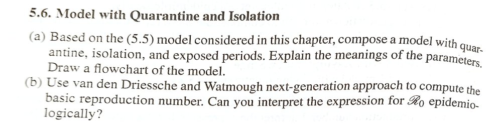 Solved 5.6. ﻿Model with Quarantine and Isolation(a) ﻿Based | Chegg.com