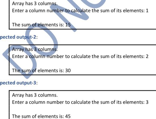 Solved Program Definition Sum Of A Two Dimensional Array 