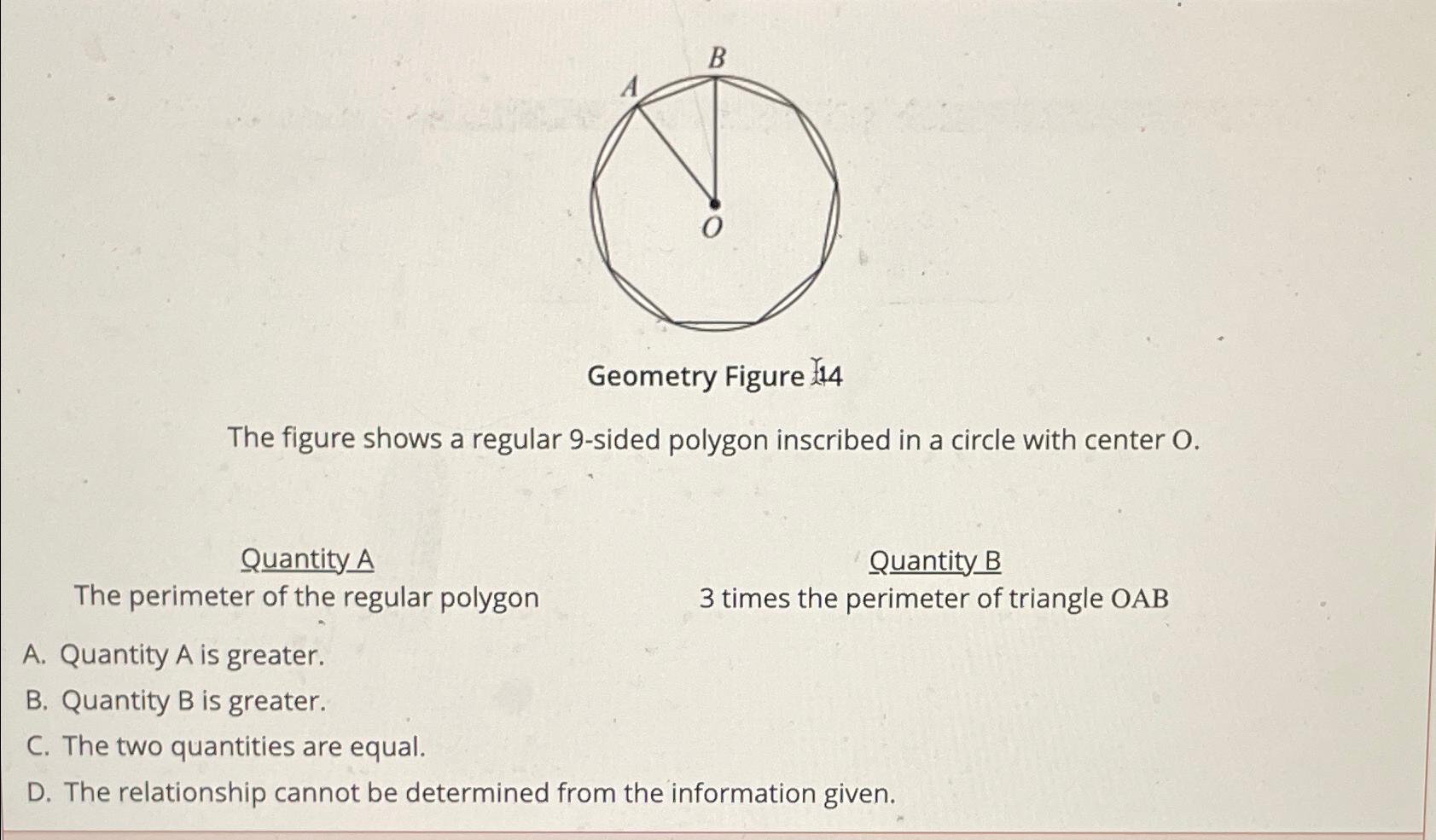 Solved The figure shows a regular 9-sided polygon inscribed | Chegg.com