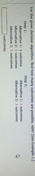 For the given decision algorithm, find how many | Chegg.com