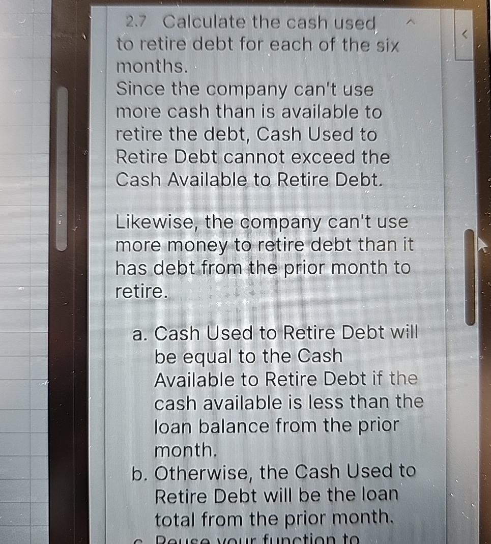 2.7 ﻿Calculate the cash used to retire debt for each | Chegg.com