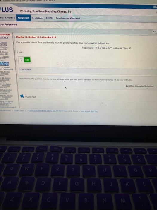 Solved PLUS Connally, Functions Modeling Change, se | Chegg.com