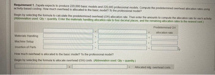 Solved Zapata makes handheld calculators in two models-basic | Chegg.com