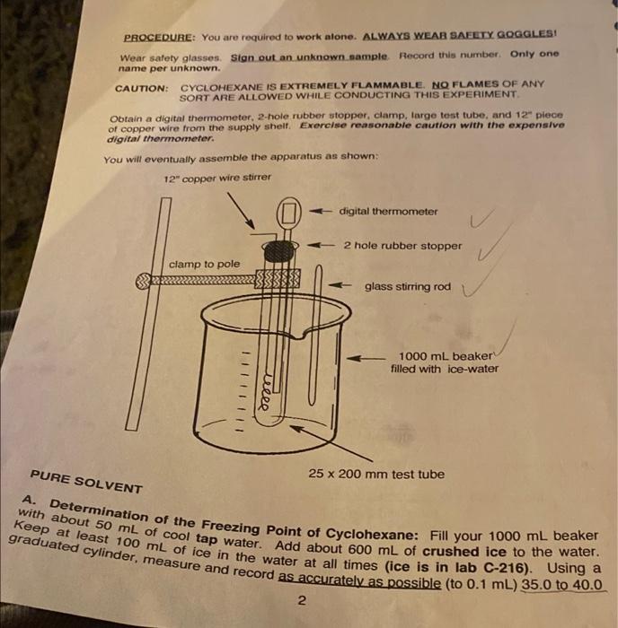 Solved DETERMINATION OF THE MOLAR MASS BY FREEZING POINT | Chegg.com