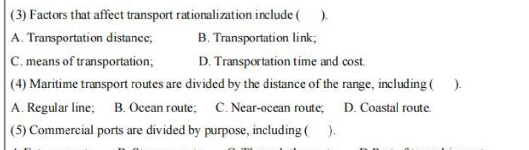 Solved (3) Factors that affect transport rationalization | Chegg.com