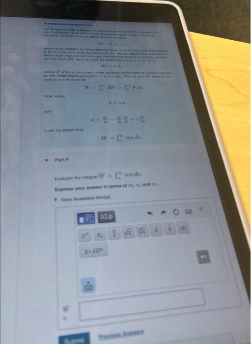 Solved Row vanine W=∫n∗1dW∗=∫4∗Fdx parsicle is thengyowion | Chegg.com