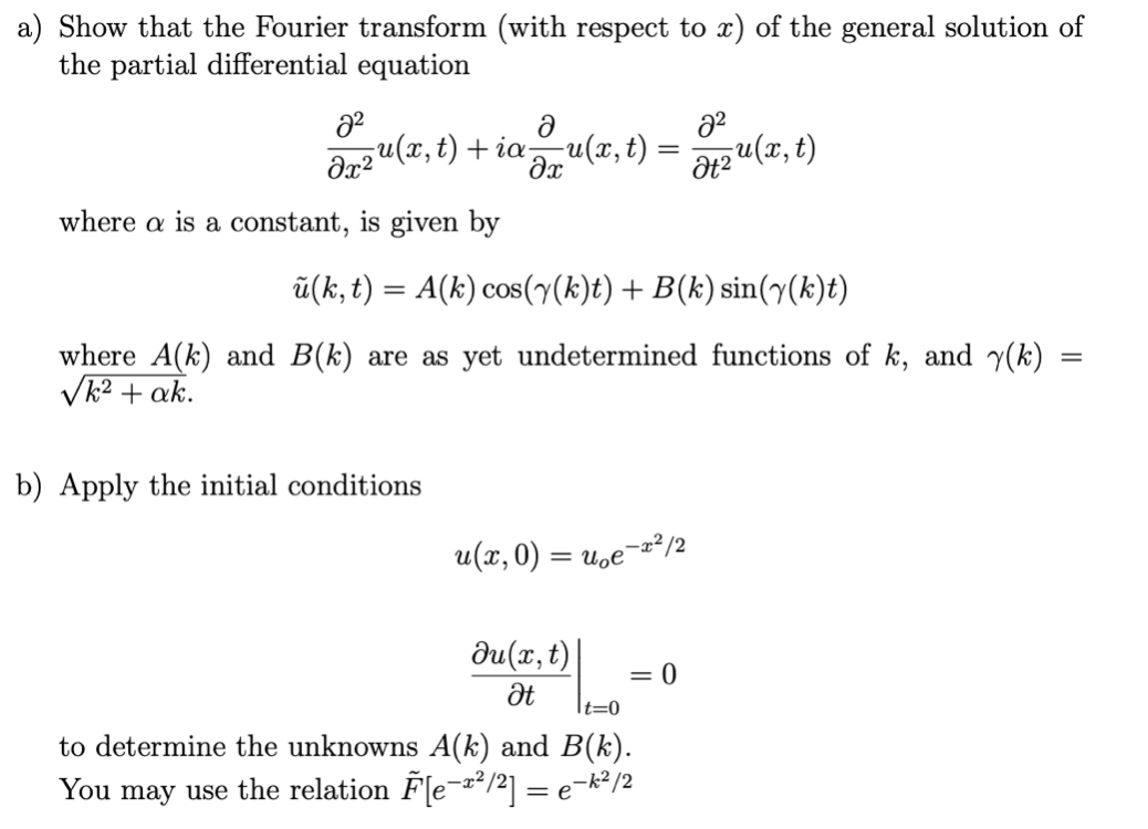 Solved a) ﻿Show that the Fourier transform (with respect to | Chegg.com