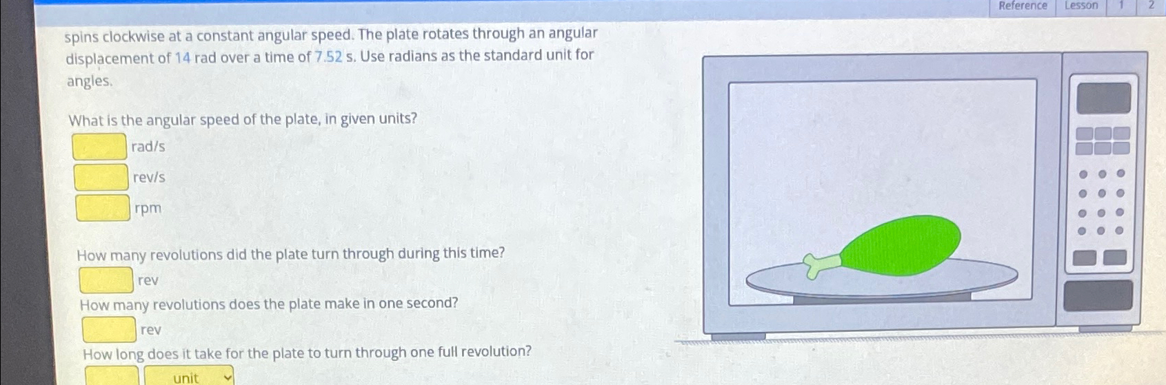 spins clockwise at a constant angular speed. The | Chegg.com