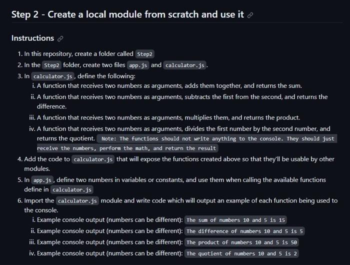 Solved Step 2 - Create a local module from scratch and use | Chegg.com