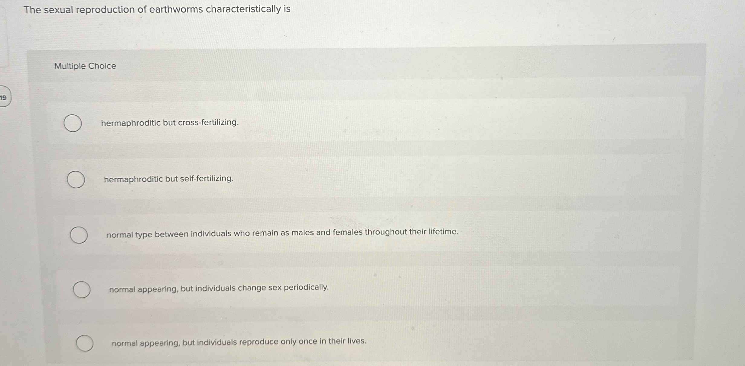 Solved The sexual reproduction of earthworms | Chegg.com Solved The sexual reproduction of earthworms | Chegg.com