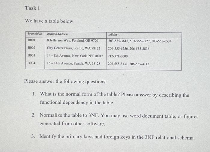 Solved We have a table below: Please answer the following | Chegg.com
