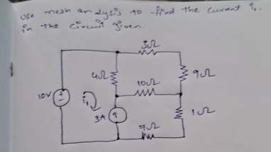 Solved Use mesh analysis to find the curnent i1, ﻿in the | Chegg.com