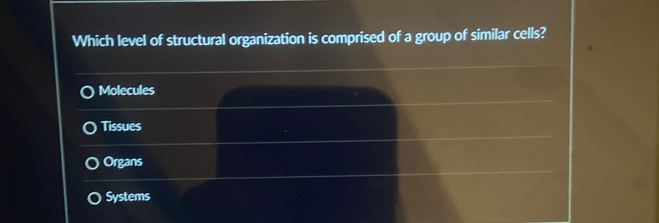 Solved Which level of structural organization is comprised | Chegg.com