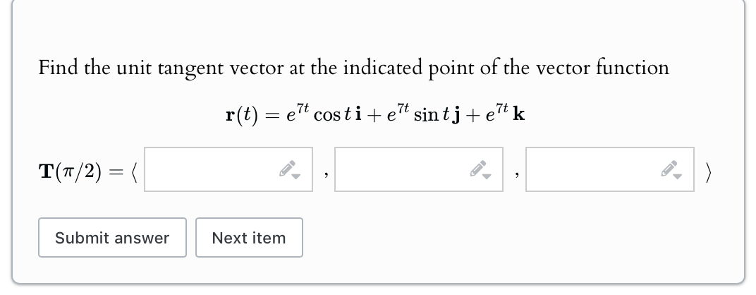 Solved Find the unit tangent vector at ﻿the indicated point | Chegg.com