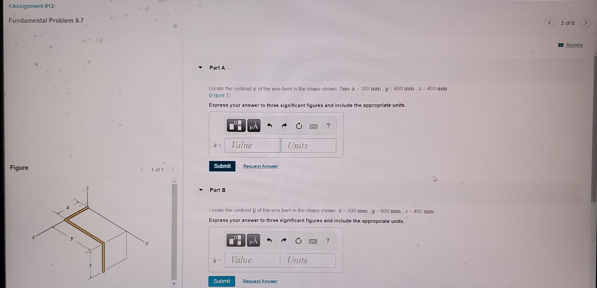 Solved Fundamental Problem 9.7 Part A Locate the centroid xˉ | Chegg.com