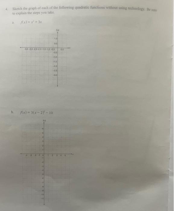 4. Sketch the graph of each of the following | Chegg.com